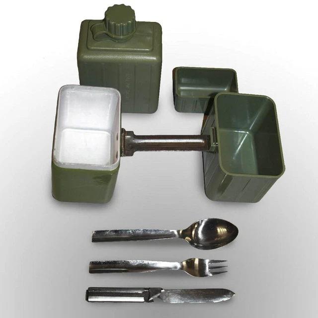 YUGOSLAVIAN MILITARY MESS Tin Set With KFS Set And Fabric Buttoned ...