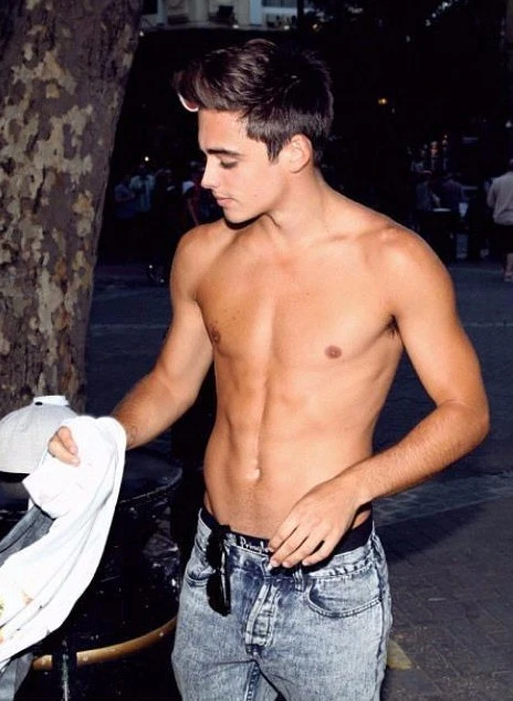 Shirtless Male Athletic Muscular Latino Dude Beefy Jock Hot Dude Photo