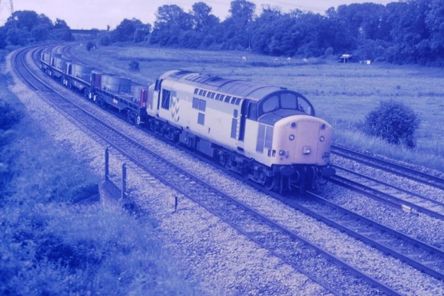 1990 BRITISH RAIL BR Diesel Loco 37718 nr Newport Railway Slide Ref ...