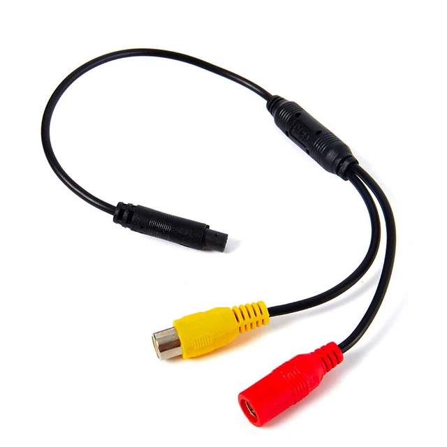 CAR REVERSE BACKUP Rear View Camera 4-Pin Male Connector To RCA Wire ...