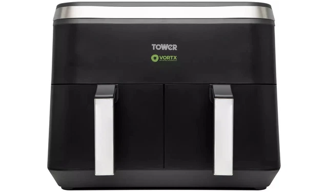 TOWER 8L DIGITAL Air Fryer Black Dual Basket 2400W Vortx Vizion T17129 ...
