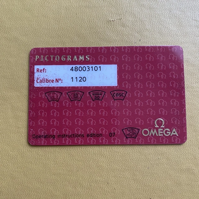 GENUINE OMEGA DEVILLE Chronometer Pictograms Card. Cal. 1120 £39.99 ...