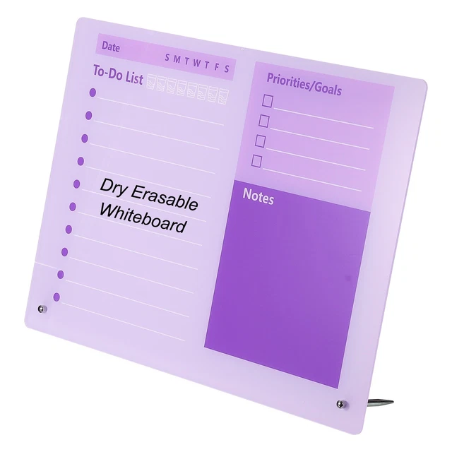 15.8X11.8& ACRYLIC CALENDAR Dry Erase Whiteboard for Office, Purple $47 ...