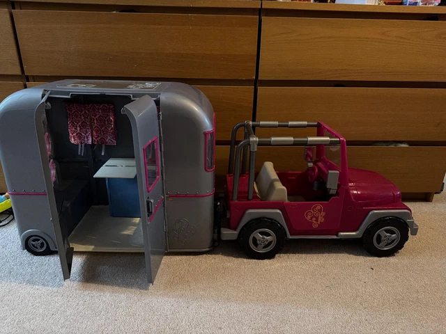 OUR GENERATION DOLL Camper Van and Matching Jeep with tow bar £31.90 ...