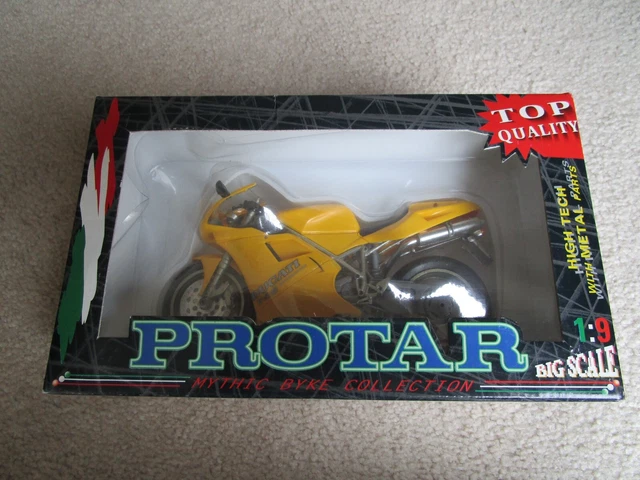 DUCATI 748 SP Yellow Desmo model, Protar Mod. 10254, 1/9 scale. NIB $84 ...