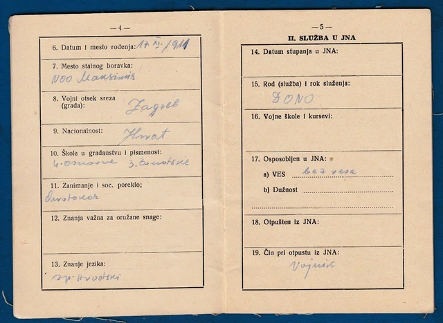 JNA - YUGOSLAV People's Army, military ID CARD+ YNA PARATROOPERS UNITS ...