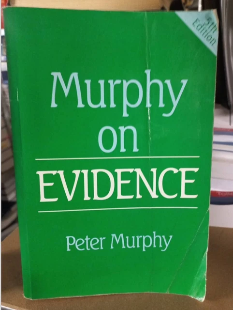 MURPHY ON EVIDENCE 5e édition par Peter Murphy EUR 37,02 - PicClick FR