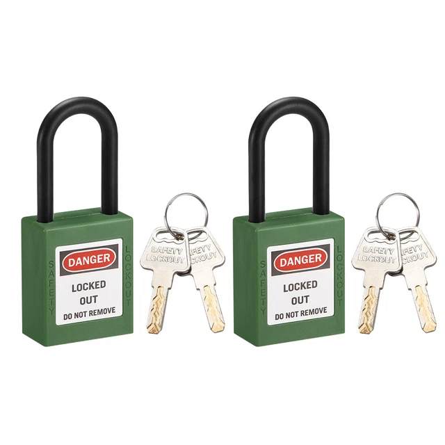 LOCKOUT TAGOUT LOCKS 1-1/2 Inch Shackle Key Different Safety Padlocks ...