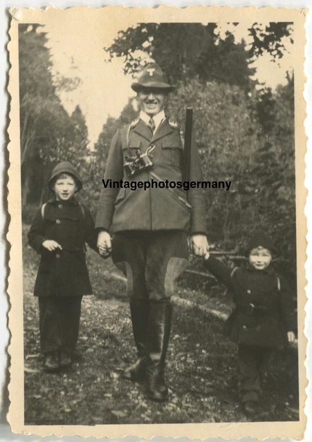 D9308 FOTO 1941 Forst Jäger Forstschutz Uniform Gewehr Fernglas Förster ...