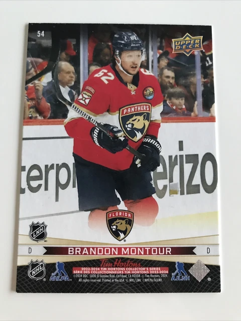 CARTA NHL, AARON Ekblad/Brandon Montour, Tim Hortons 2023-24, Florida ...