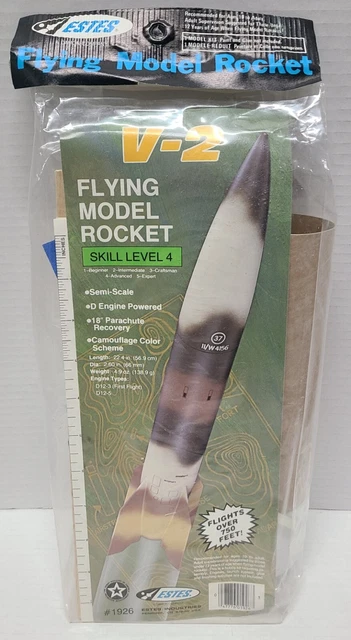 ESTES V-2 FLYING model rocket kit 1926 scale German V2 model rocket New ...