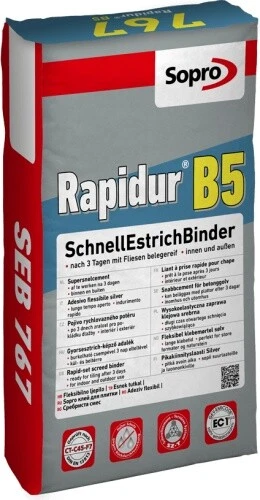 SOPRO RAPIDUR B5 Liant Pour Chape Rapide SEB 767, 25 Kg EUR 52,25 ...