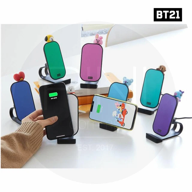 BTS BT21 OFFICIAL Authentic Goods Desk Fast Wireless Charging Cradle ...