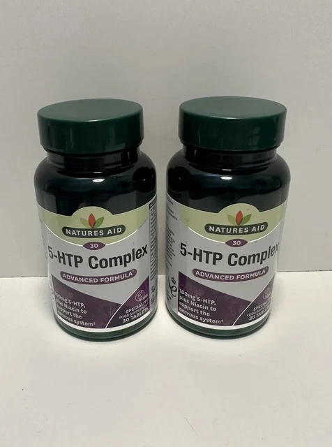 NATURES AID 5 HTP Complex Advanced Formula 100mg 30 Tablets Vegan ...