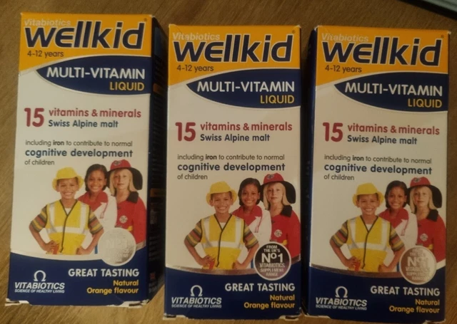 3 X VITABIOTICS Wellkid Multi-Vitamin Liquid 150ml 4-12 years UK £15.99 ...