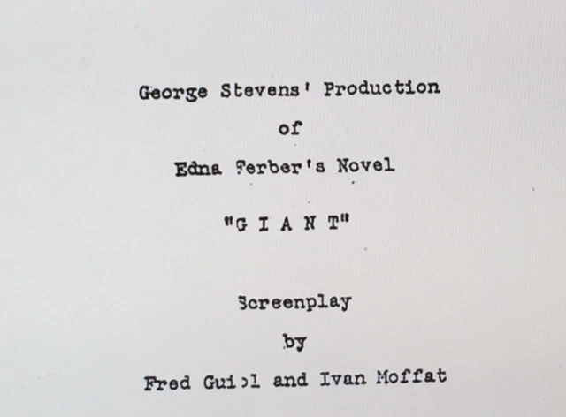 GIANT ELIZABETH TAYLOR, James Dean, Rock Hudson... Film Script £29.08 ...