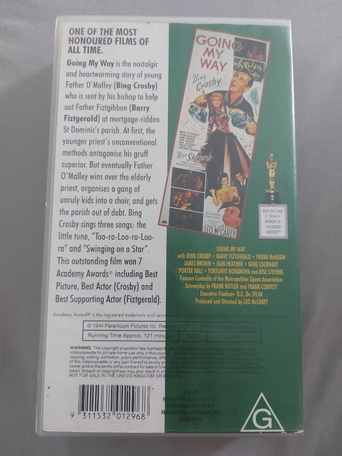 GOING MY WAY VHS Video Tape 1944 B&W Movie Bing Crosby Barry James ...