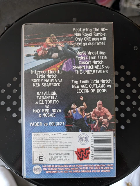 WWF - ROYAL Rumble 1998 (VHS, 1998) Stone Cold Steve Austin HBK Undertaker £2.99 - PicClick UK