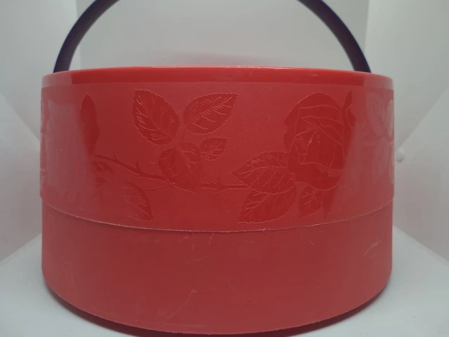 VINTAGE TRI CHEM Carrying Case Red Rose Design For Paint Tube Storage ...