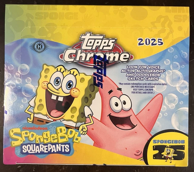 2025 TOPPS CHROME Spongebob 25th Anniversary Hobby Box Factory Sealed ...