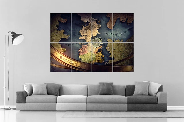 GAMES OF THRONES Westeros Map Wall Art Poster Grand format A0 Large ...