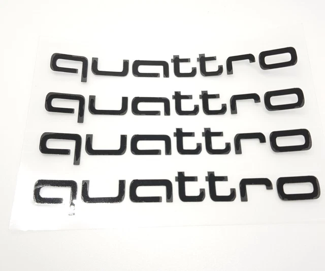QUATTRO LOGO SCHRIFTZUG Emblem Aufkleber Audi Sticker Glänzend Auto Schwarz EUR 11,90 - PicClick DE