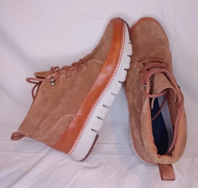 COLE HAAN GRAND Men’s Suede Chukka Ankle Boots Brown Lace-Up Round Toe ...