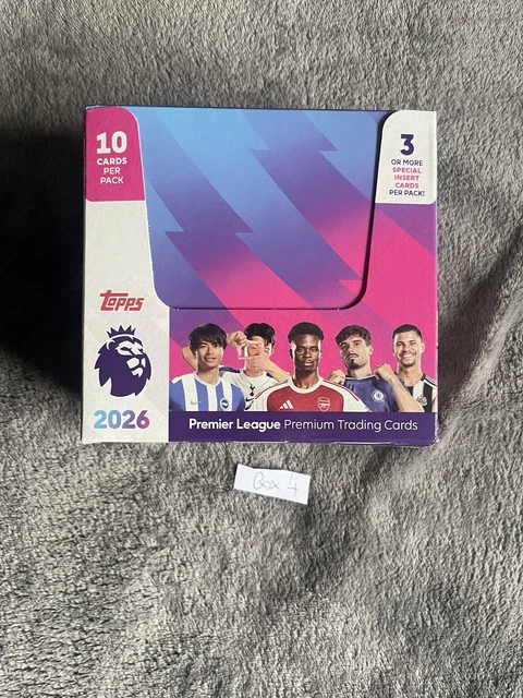 TOPPS PREMIER LEAGUE 2026 Debut Edition Full Box 28 Sealed Packs ...