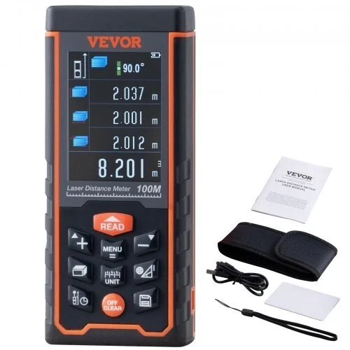 VEVOR LASER MEASURE Laser Distance Meter 328 ft 1/16'' Area Volume ...