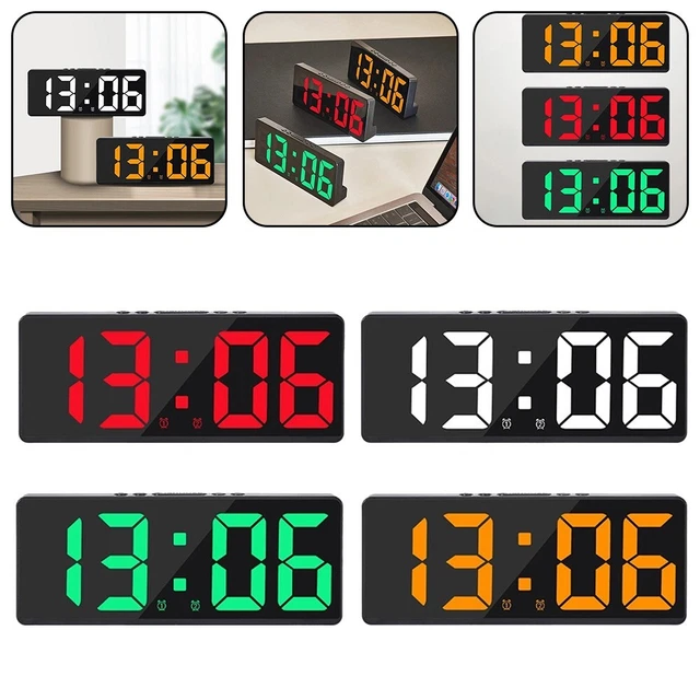 HORLOGE NUMÉRIQUE DEL avec alarme de température commande vocale créative et EUR 19,62 - PicClick FR