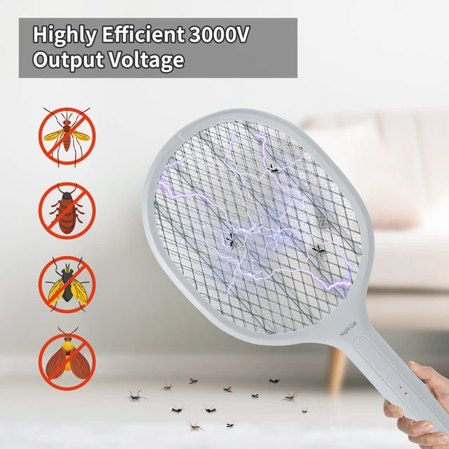 CORDLESS RECHARGEABLE BUG Zapper Mosquito Insect Electric Fly Swatter ...
