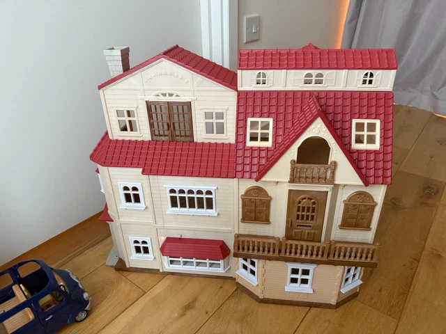 SYLVANIAN FAMILIES RED Roof Grand Mansion /Country house /Seven Seater ...