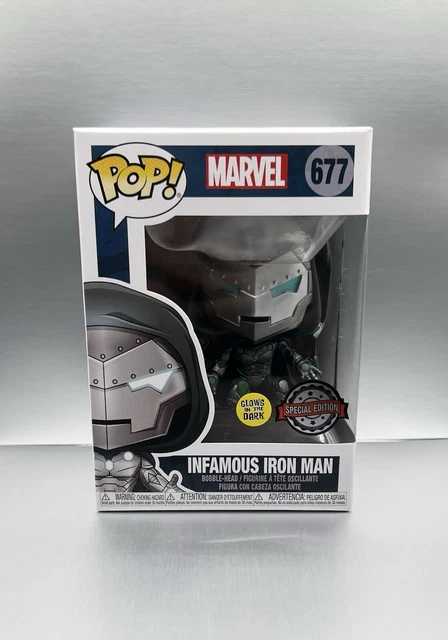 FUNKO POP! MARVEL Infamous Iron Man Glow GITD Edizione Speciale #677 ...