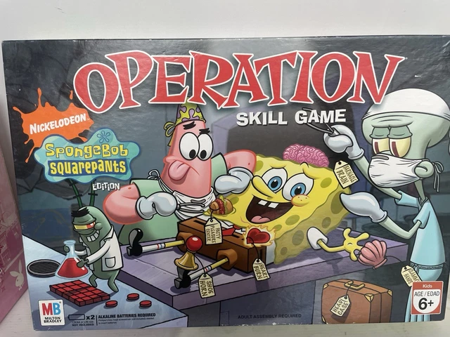 RARE MB GAMES Spongebob Squarepants Operation Skill Game 2007 Complete ...