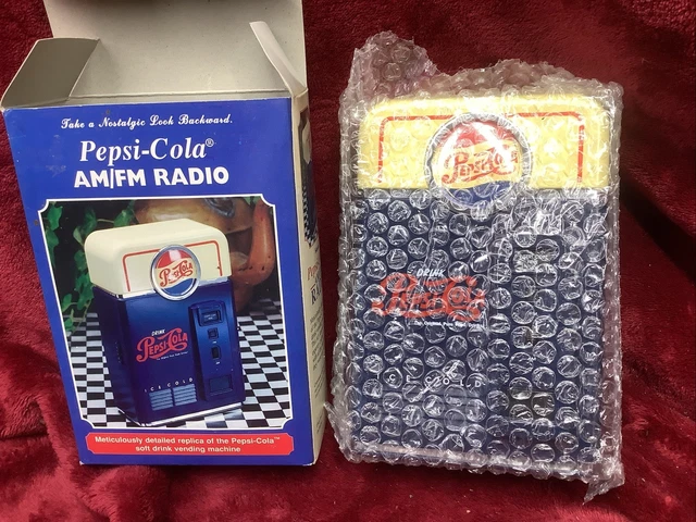 PEPSI COLA MINI Vending Machine AM/FM Transistor 7” Radio #2544 NOS £20 ...