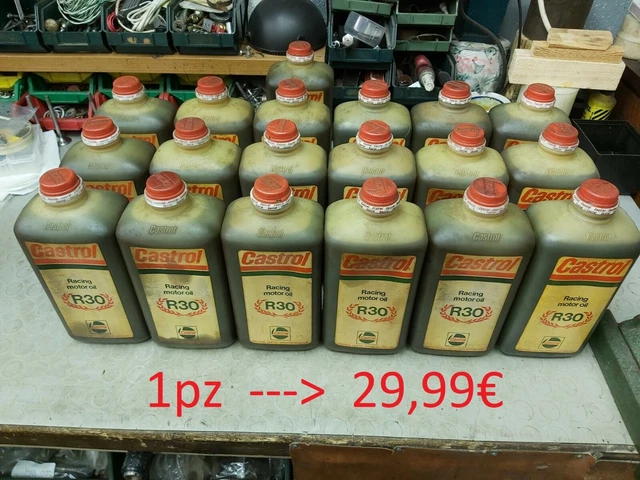 CASTROL R30 RACING Motor Oil Olio Miscela Epoca Ricinato Moto Vintage ...