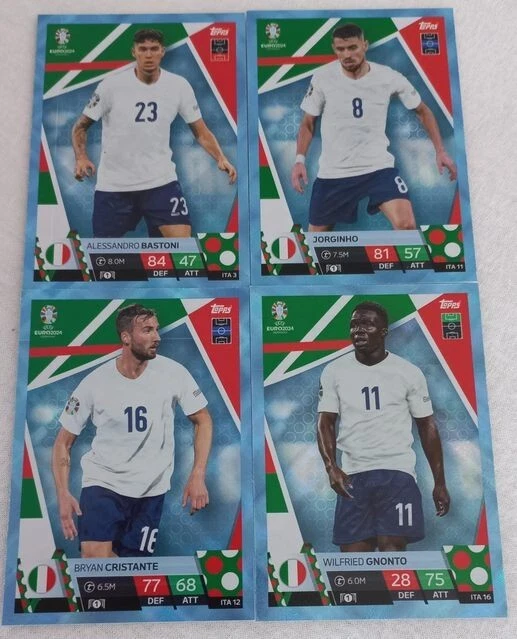 TOPPS MATCH ATTAX Uefa Euro 2024 - Bundle 4 Blue Crystal Parallel Cards ...