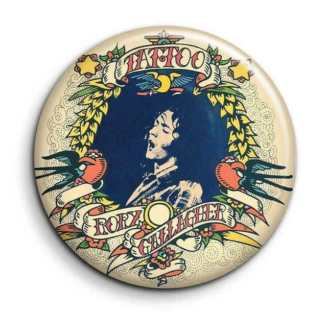 38MM BUTTON PIN Badge Rory Gallagher 80s Rock Music Tattoo £1.50 ...