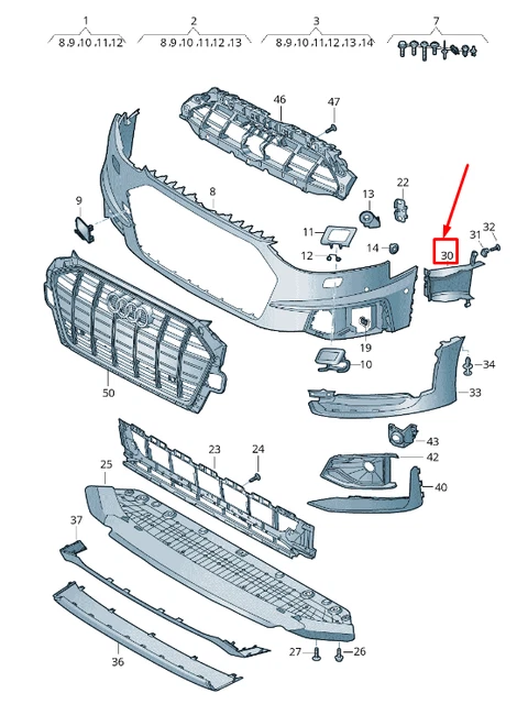 NEW AUDI A4 B9 Front Right Radiator Support Air Duct 8W9121764B EUR 28 ...