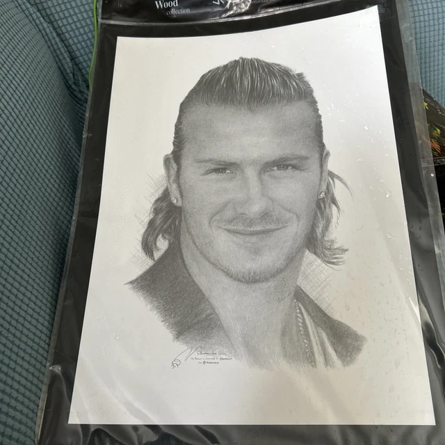 DAVID BECKHAM ORIGINAL Pencil Drawing Jonathan Wood Collection £6.95 - PicClick UK