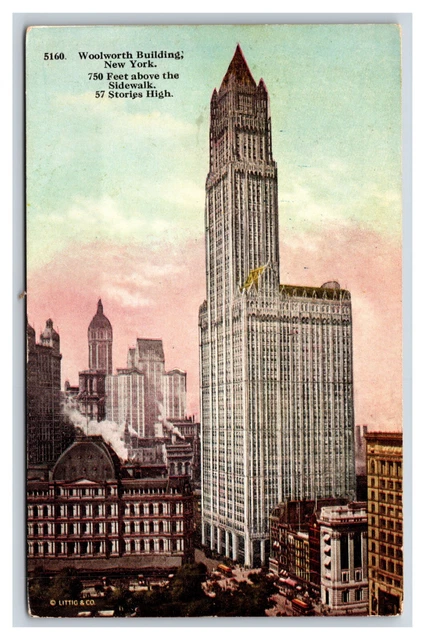 WOOLWORTH BUILDING NEW York CIty NY NYC UNP DB Postcard U20 EUR 3,37 ...
