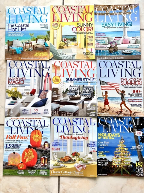LOT 9 COASTAL Living Magazines 2013 Beach Cottage Tropical Island Decor ...