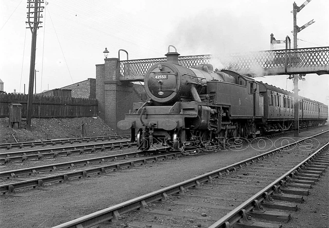 ORIGINAL MEDIUM 6CM x 4cm B&W Negative of LMS 2-6-4T 42553 Wakefield 02 ...