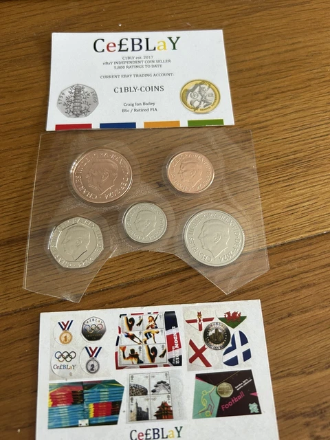 RARE KING CHARLES III 2024 BUNC NIFC 5 COIN SET - 1p, 2p, 5p, 10p, 20p ...