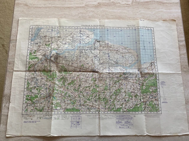 WW2 O.S. MAP of CHATHAM & MAIDSTONE - Sheet no. 116 - Dated 1931 EUR 11 ...