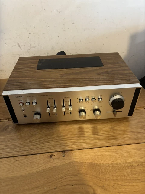 ROTEL RA-611 AMPLIFICATORE stereo integrato alluminio argento anni '70 ...
