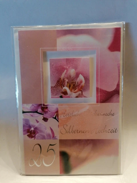 GLÜCKWUNSCHKARTE &SILBERHOCHZEIT& 25 Jahre Grußkarte Mit Umschlag EUR 1 ...