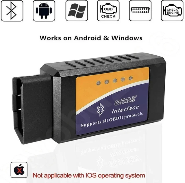 ELM327 EOBD BLUETOOTH Diagnostic OBD2 Car Engine Scanner Tool Fault ...