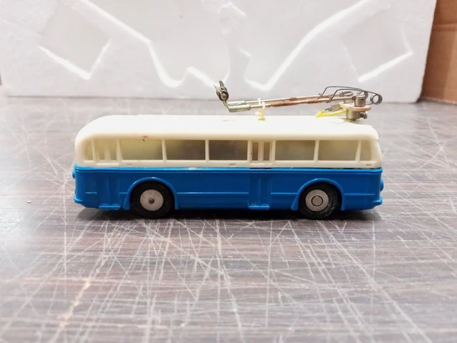 VTG EHEIM OVERHEAD Trolley Bus Blue White Electric Powered Aristo Craft ...