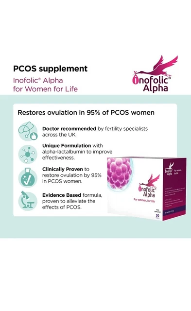 INOFOLIC ALPHA PCOS supplement for Women 30 satchets £20.85 - PicClick UK